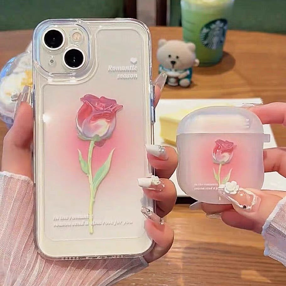 Pink Rose iPhone /AirPods Case – Shinity showCase